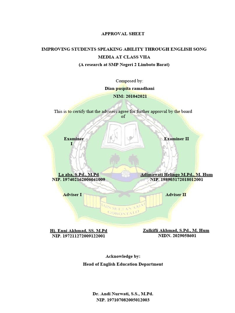 Contoh Approval Sheet[1] (1) | PDF