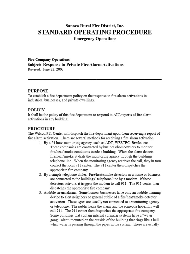 sop-fire_alarms | PDF | Safety | Public Safety