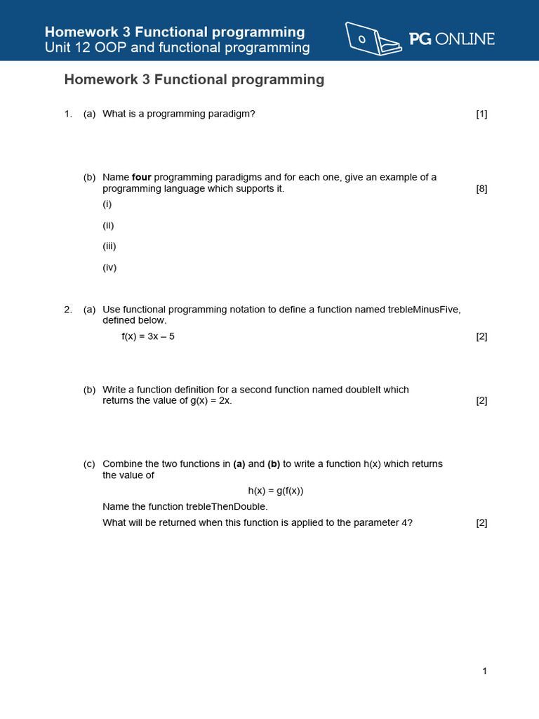 Functional Programming Homework Guide | PDF | Computers