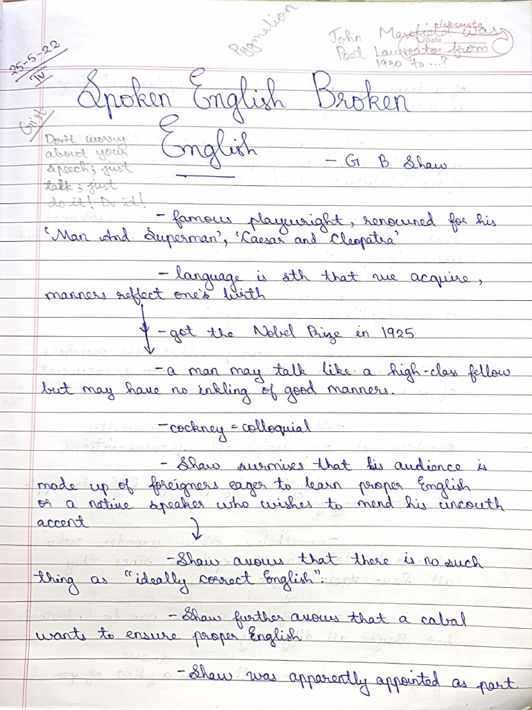 Spoken English Broken English Notes | PDF
