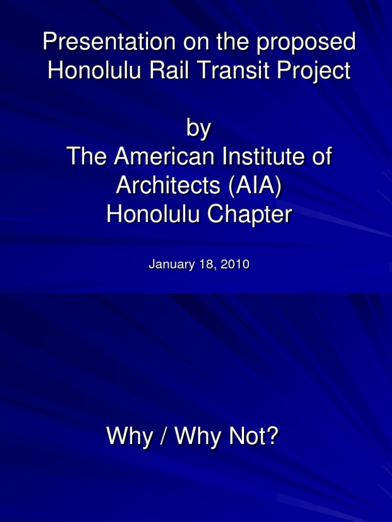 AIA Presentation On Transit - Parts 1 - 2 | PDF | Light Rail | Rail Transport