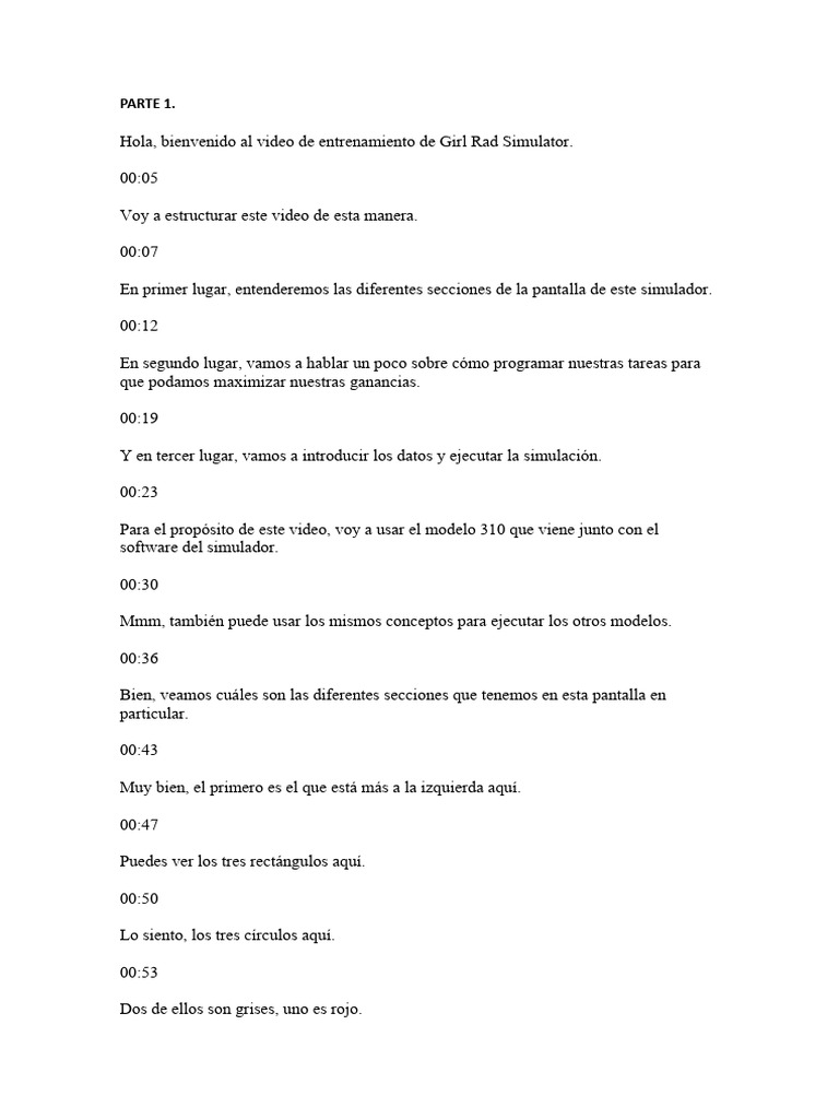 Traducción de Las Parte 1-5 - Ejercicio Goldratt Simulator | PDF ...