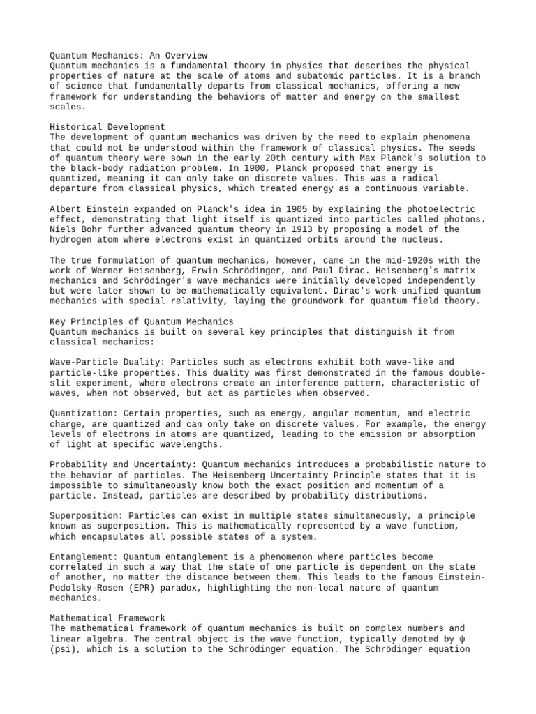 Quant_Notes | Download Free PDF | Quantum Mechanics | Wave Function