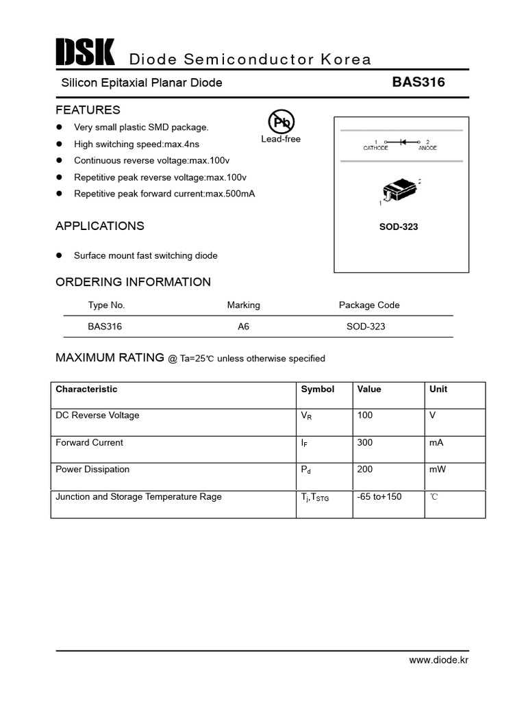 Bas316 (A6) | PDF | Diode | Manufactured Goods