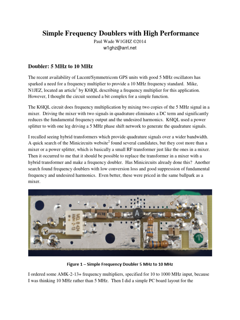 Simple - Frequency - Doublers AMK 2-13 | PDF | Low Pass Filter | Electronic Filter