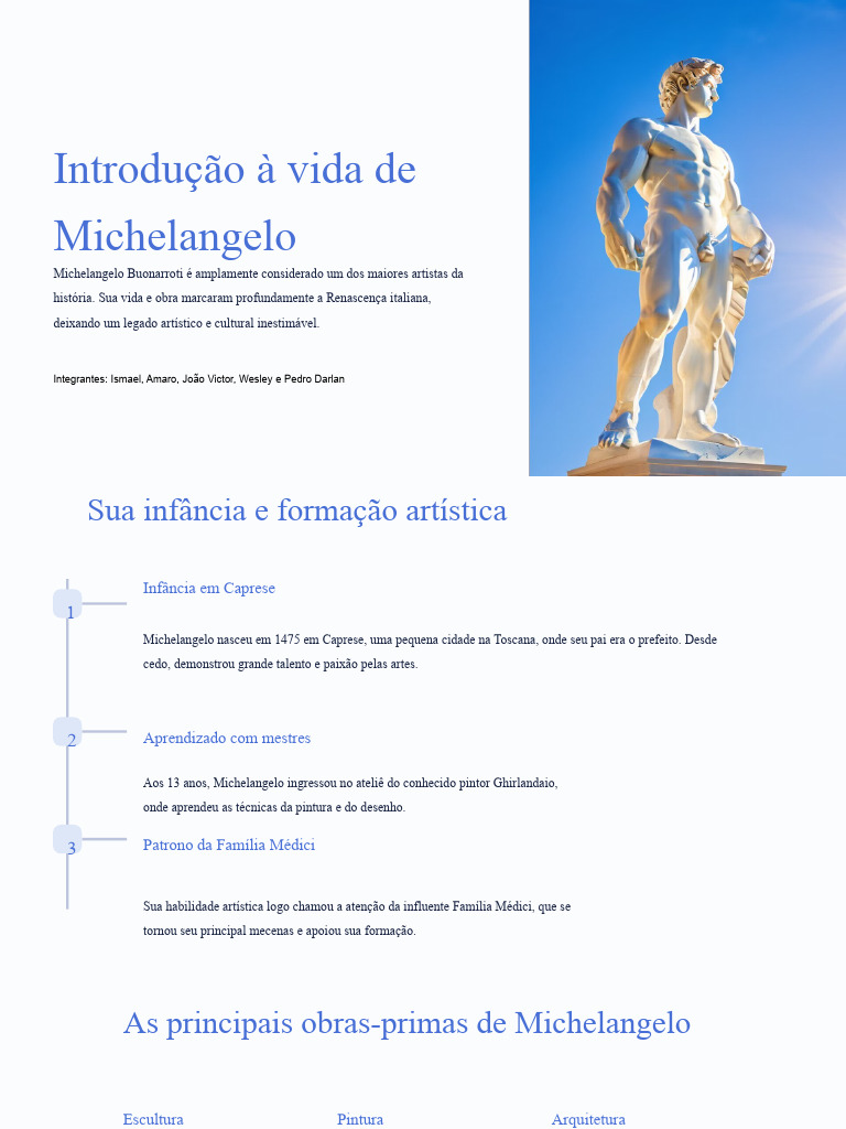 Biografia Resumida de Michelangelo | PDF | Michelangelo | Renascimento