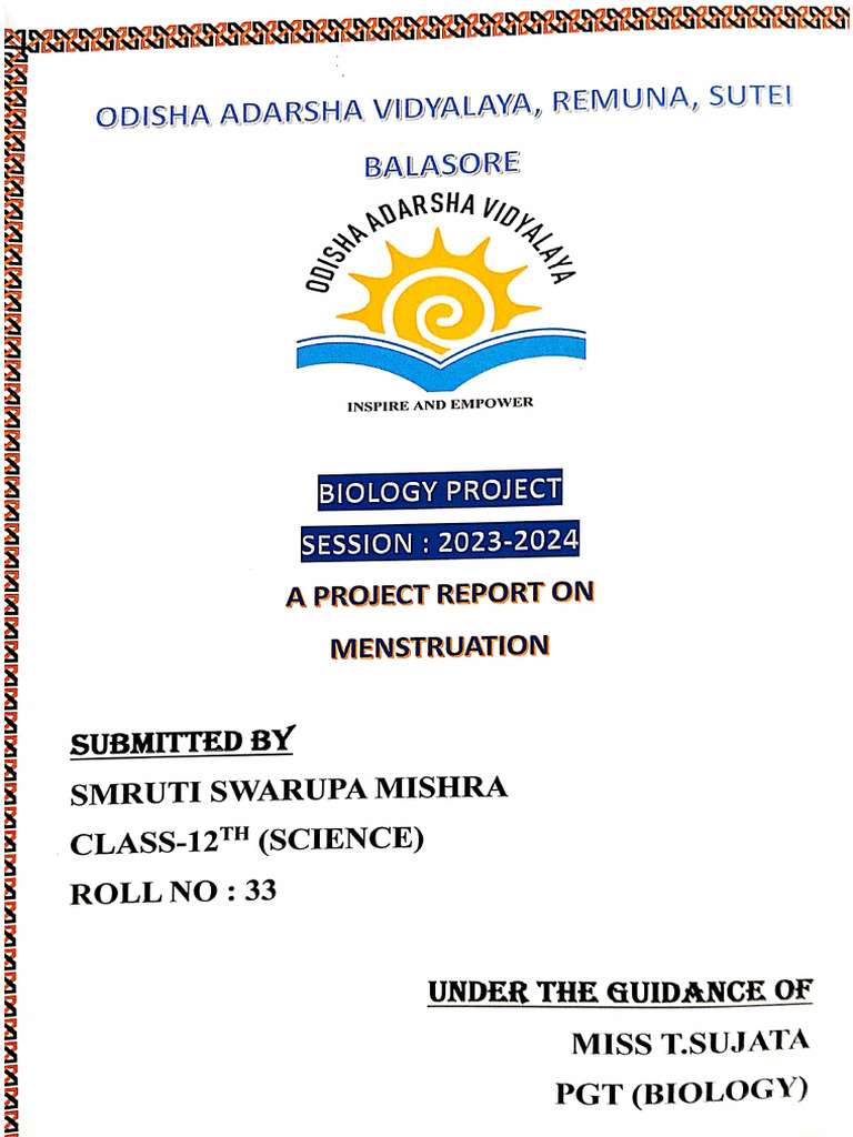 Biology Project On Menstrual Cycle | PDF
