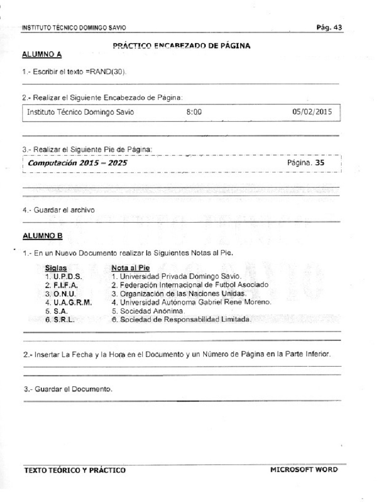 Practico Encabezado de Página (ITDS) | PDF