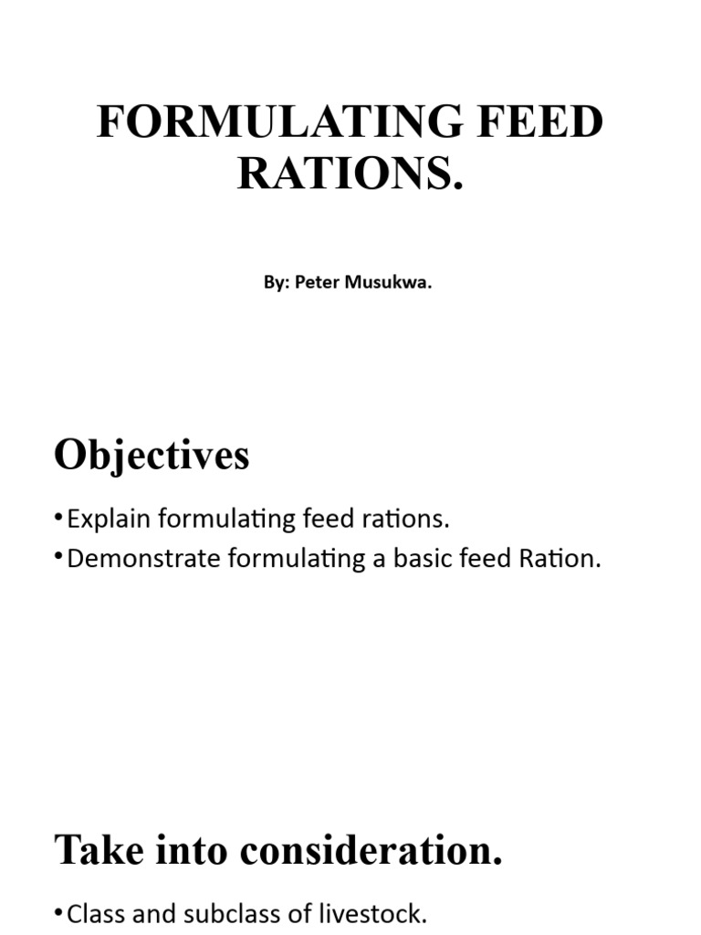 Feed Formulation Presentation. | PDF | Animal Feed | Soybean