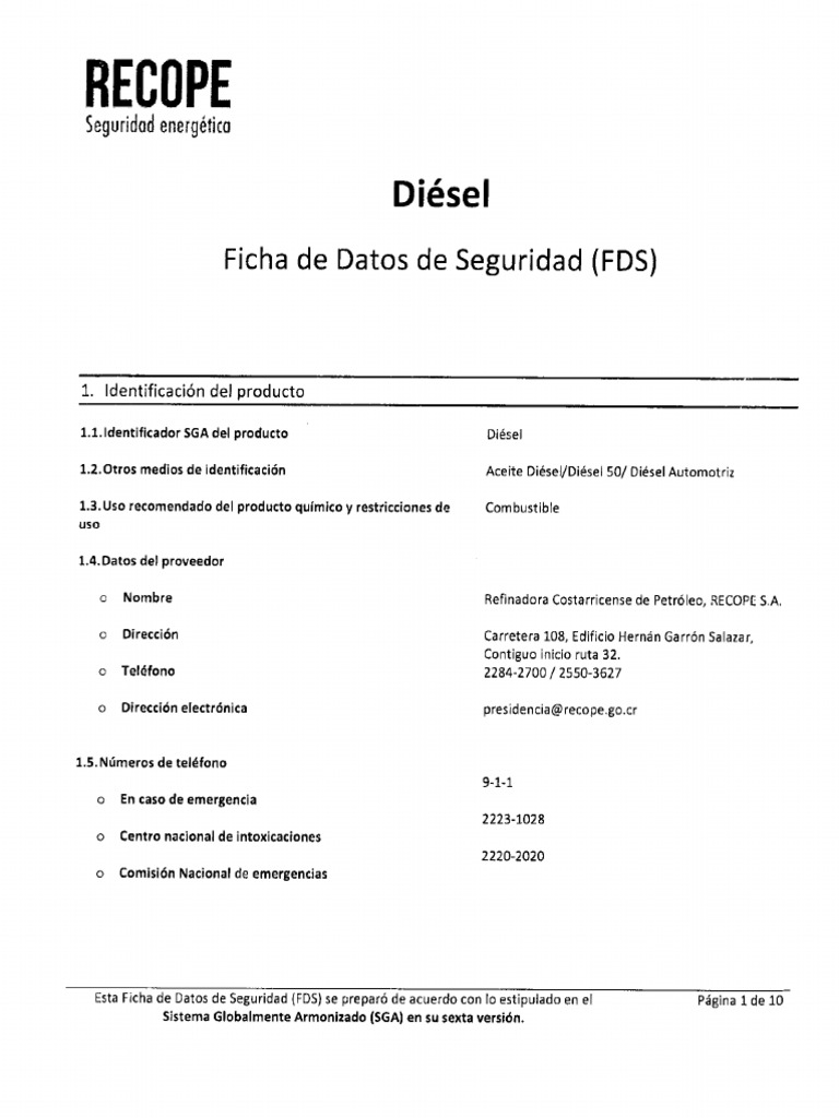 FDS Acpm Recope | PDF