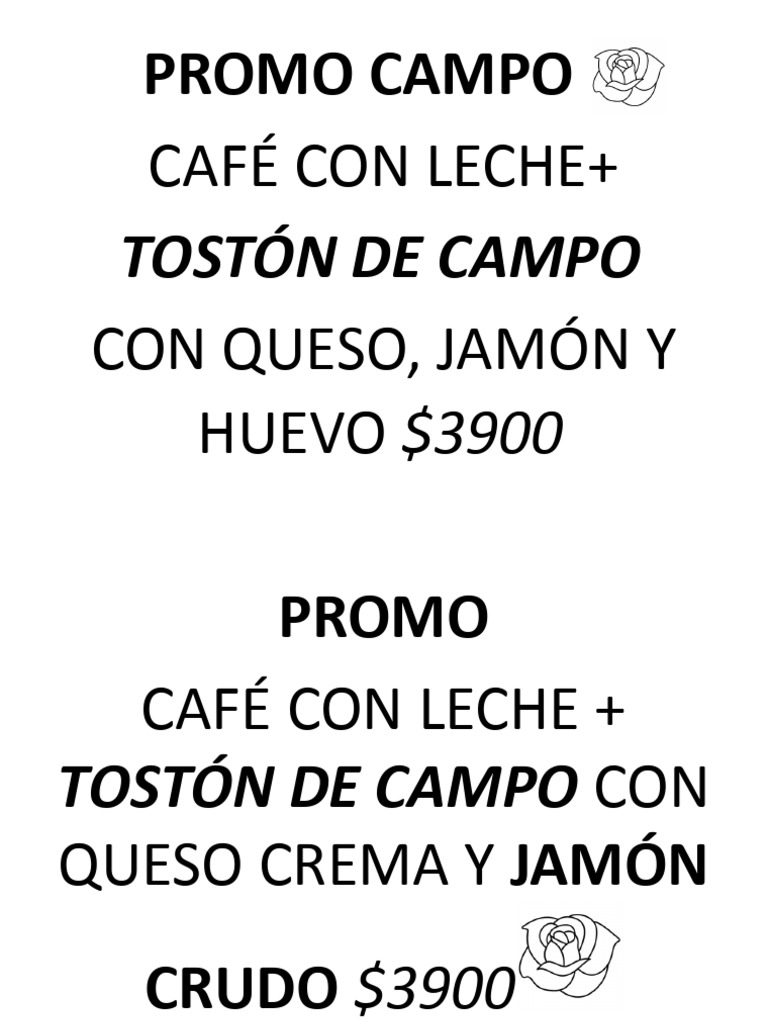 Promociones de Desayuno y Merienda | PDF