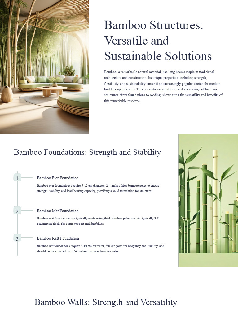 Bamboo Structures Versatile and Sustainable Solutions | PDF | Flooring ...