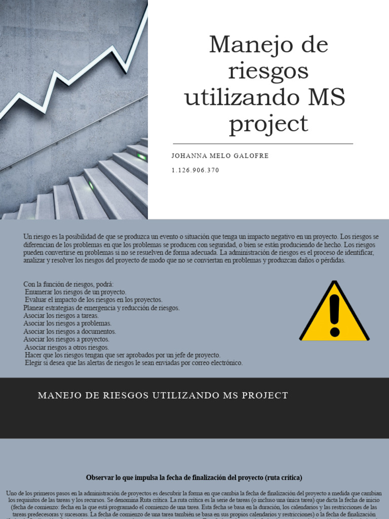Manejo de Riesgos Utilizando MS Project | PDF | Gestión de proyectos