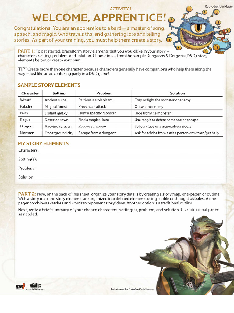 Writing Activity D&D | PDF