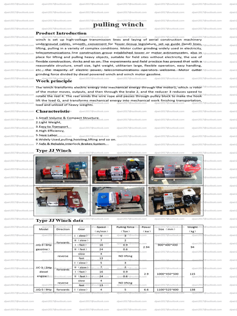 cable Winch | PDF | Electric Motor | Engines