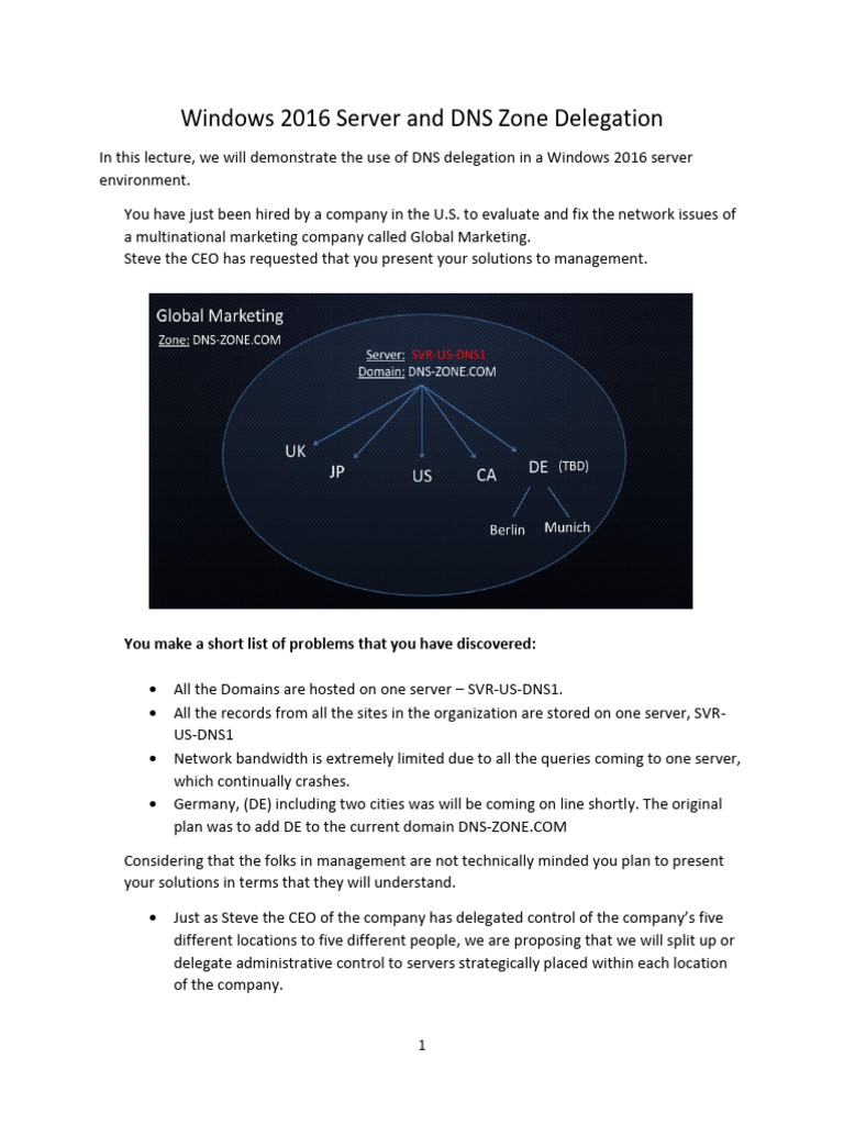 2.1 Lecture 7 Windows 2016 Server and DNS Zone Delegation | PDF | Domain Name System ...