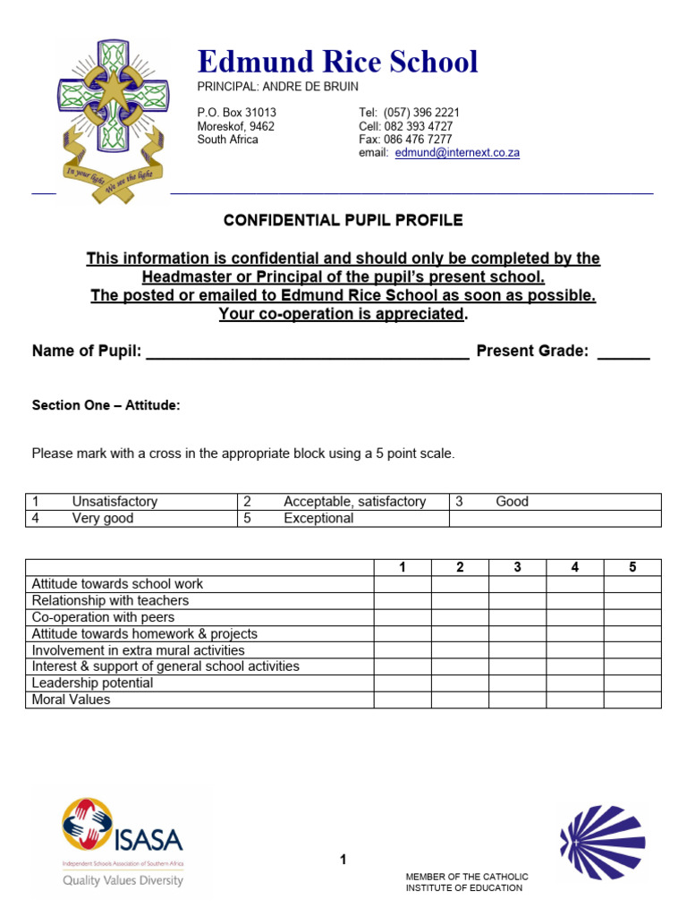 Confidential Pupil Profile | PDF | Career & Growth