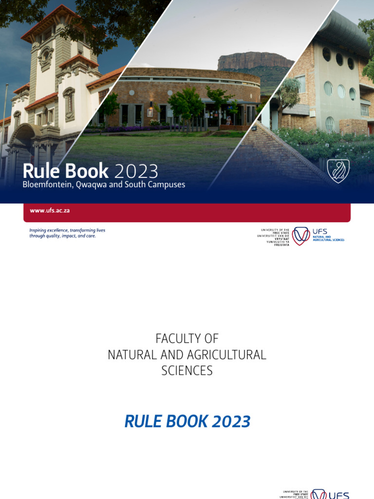 UFS Natural Sciences Rule Book 2023 | PDF | Bachelor's Degree ...
