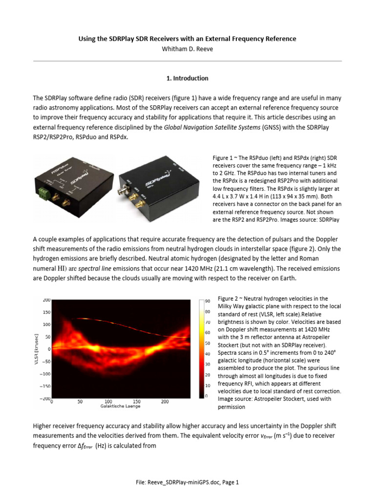 Reeve SDRPlay-miniGPS | PDF | Spectral Line | Telecommunications Engineering