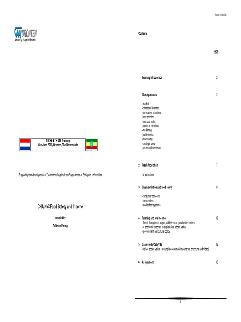 Chain@Food Safety | Download Free PDF | Potato | Agriculture