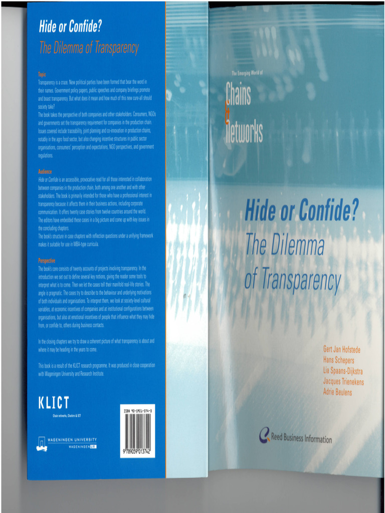 Hide or Confide the Dilemma of Transparancy | PDF Hide or Confide the Dilemma of Transparancy | PDF