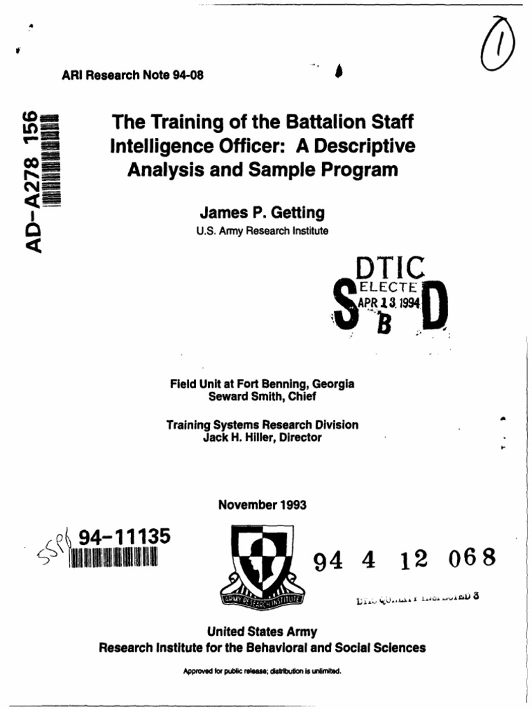 a278156 | Download Free PDF | Military Intelligence | Expert