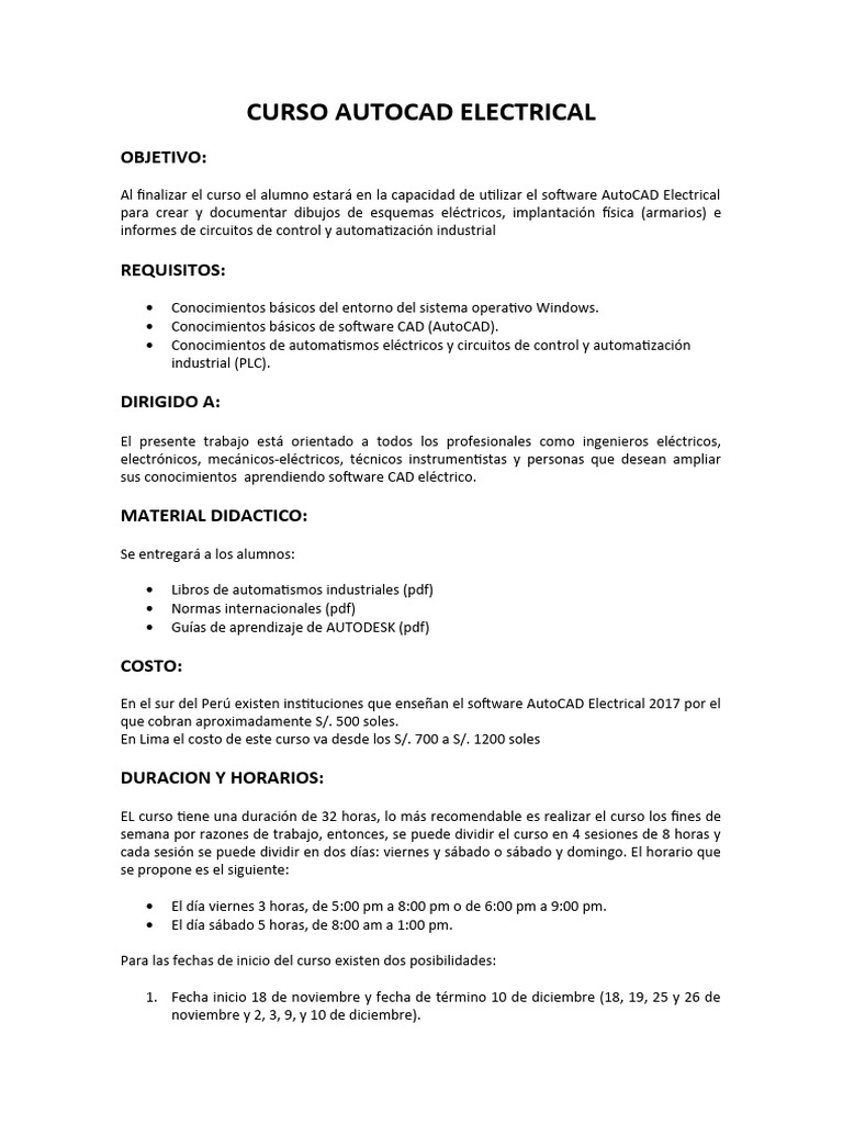 Curso Autocad Electrical 2017 | PDF | Cad automático | Software
