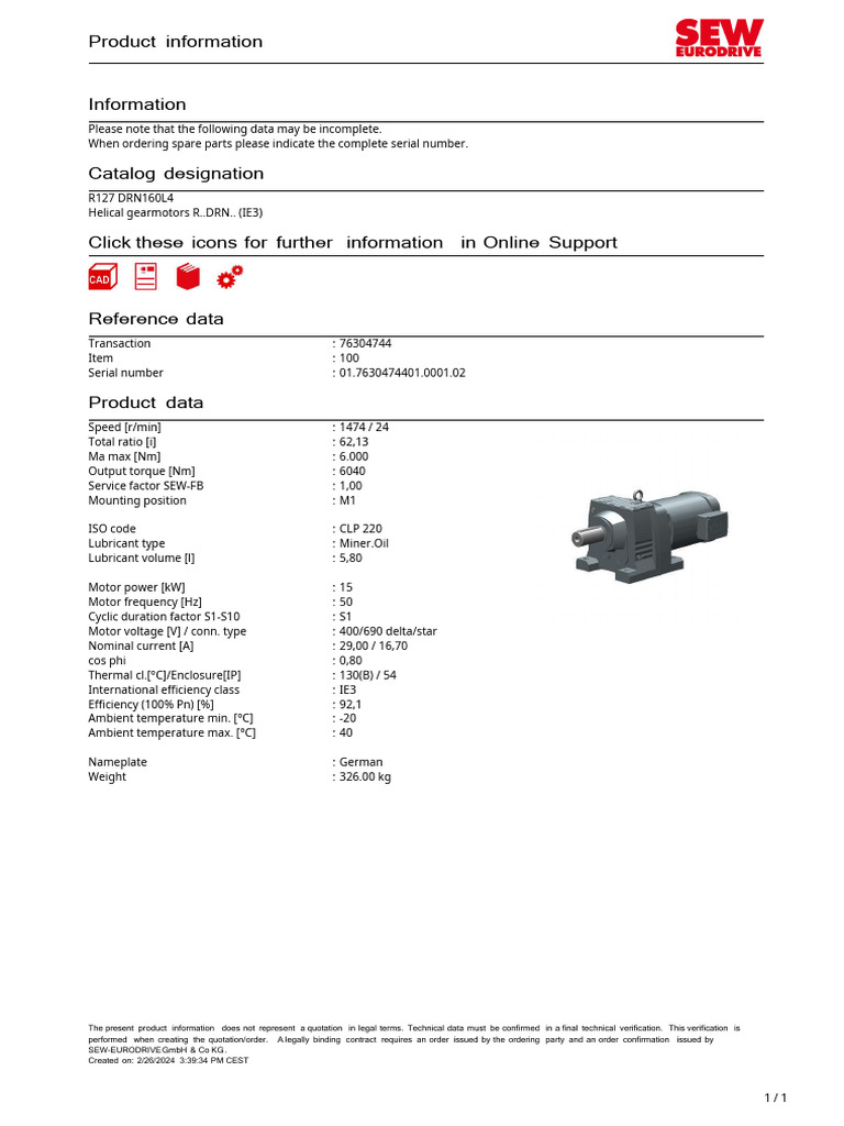 100 R127 DRN160L4 ProductData en DE | PDF | Electric Power | Physical ...