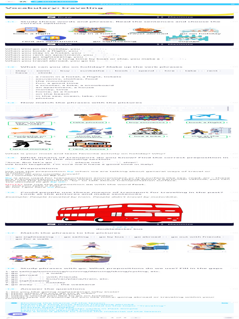 Essential Vocabulary for Traveling | PDF | Preposition And Postposition ...