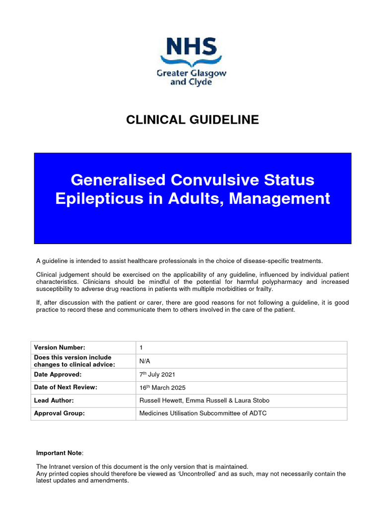 Convulsive Status Epilepticus 1003 | PDF | Midazolam | Dose (Biochemistry)