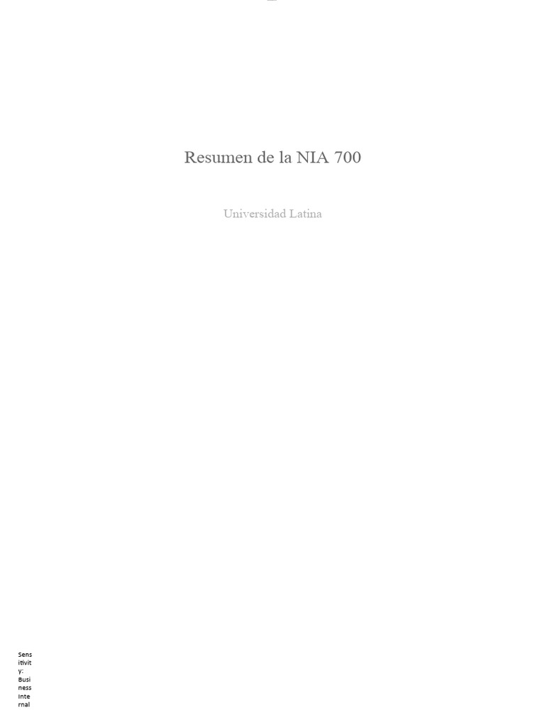 Resumen de La NIA 700 | PDF | Auditoría | Contralor