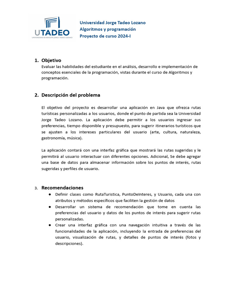 Proyecto Algoritmos 2024-I | PDF | Programación de computadoras | Java (lenguaje de programación)