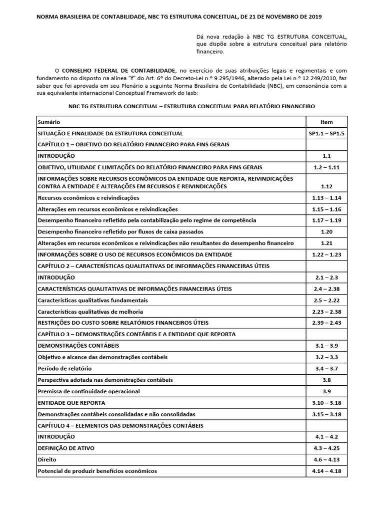 NBC TG 00 EC Estrutura Conceitual | Download grátis PDF | Contabilidade ...