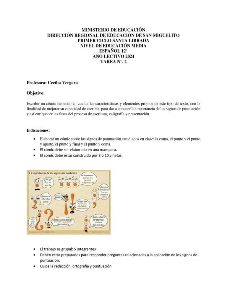 Tarea 2 Los Signos de Puntuaci N | PDF | Cómics