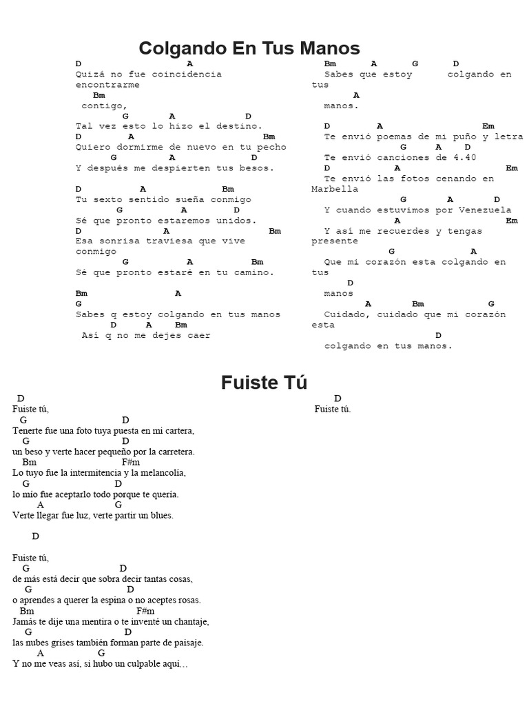 Colgando en Tus Manos | PDF