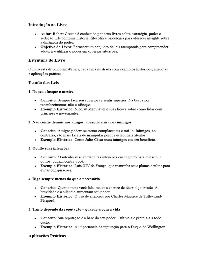 Introdução às 48 Leis do Poder | PDF | Poder (social e político ...