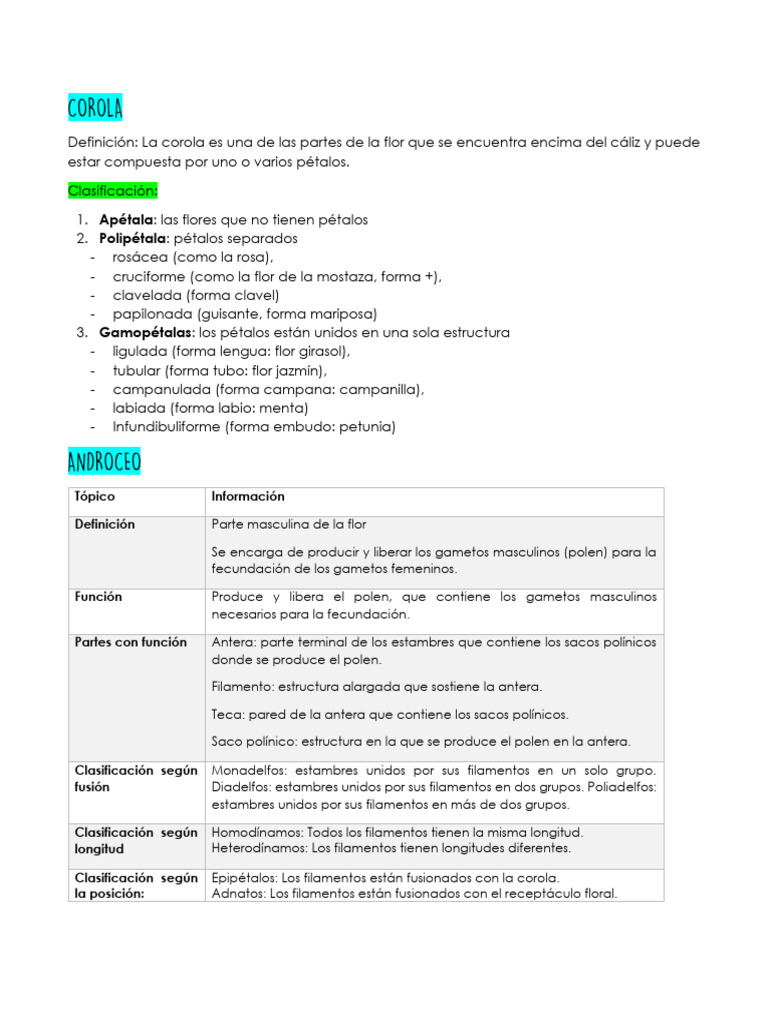 Botánica Inflorescencia | PDF | Flores | Botánica