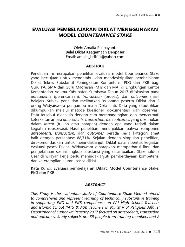 Evaluasi Model Stake | PDF