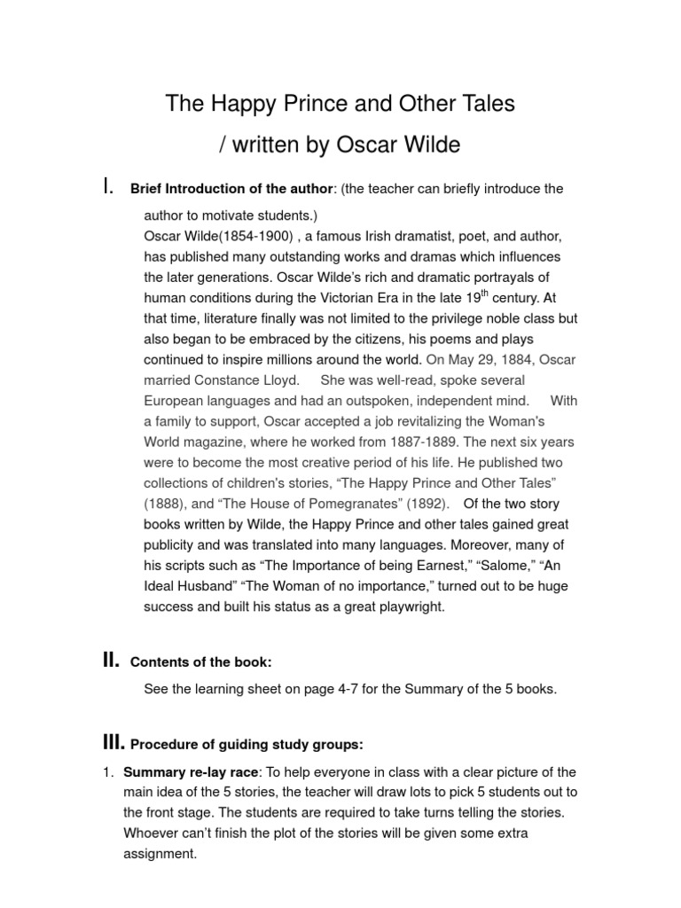 A Summary of Oscar Wilde's Classic Children's Story Collection 'The ...