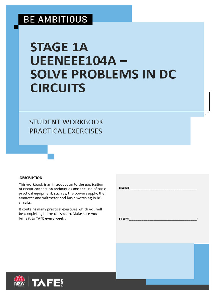 DC Practical Workbook | PDF | Voltage | Resistor