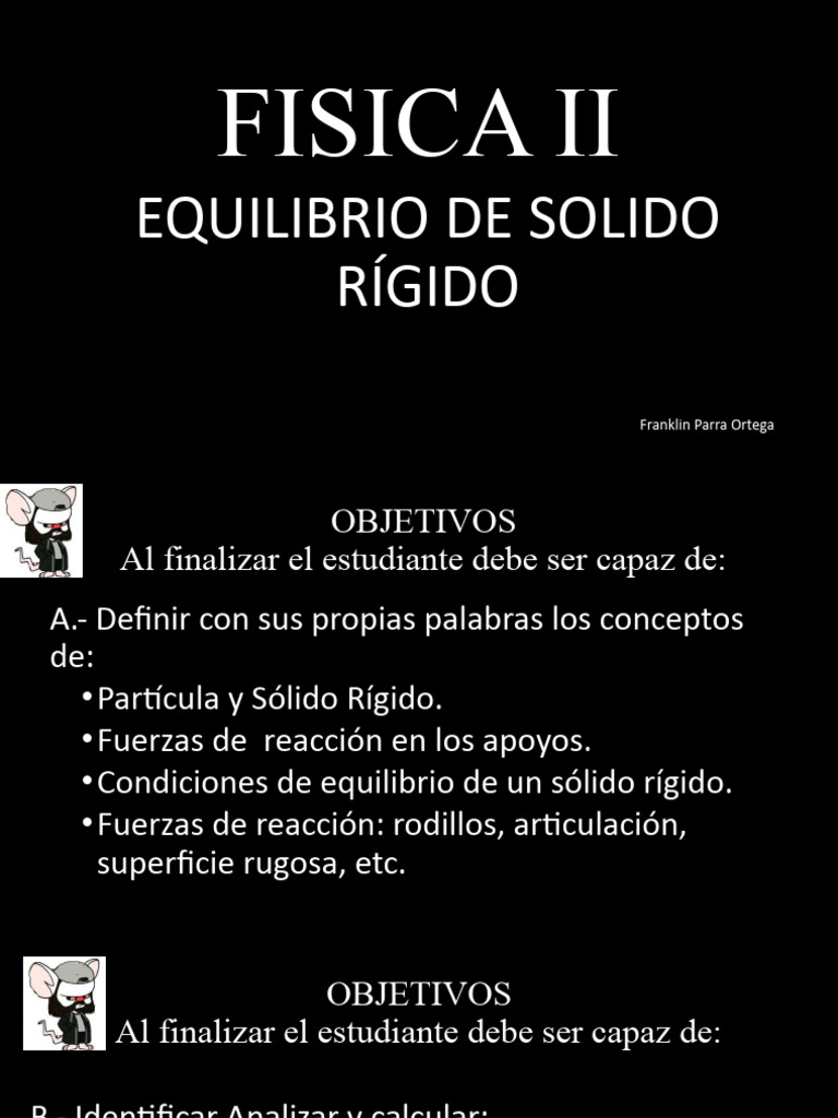 Equilibrio de Sólidos Rígidos en Física | PDF | Fricción | Rotación