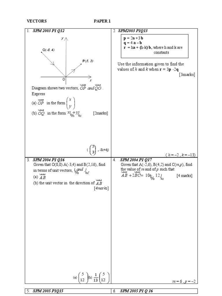 Vector Past Year | Download Free PDF | Classical Geometry | Geometric ...