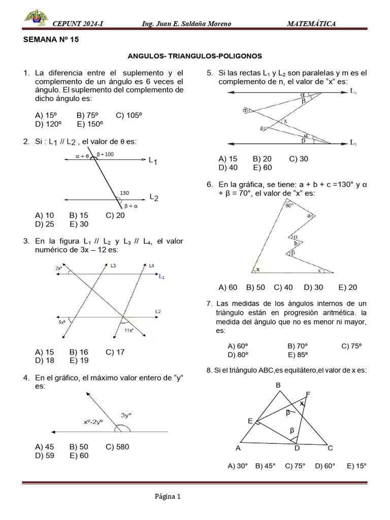 Angulos Triangulos Poligonos 2024 | PDF | Triángulo | Ángulo