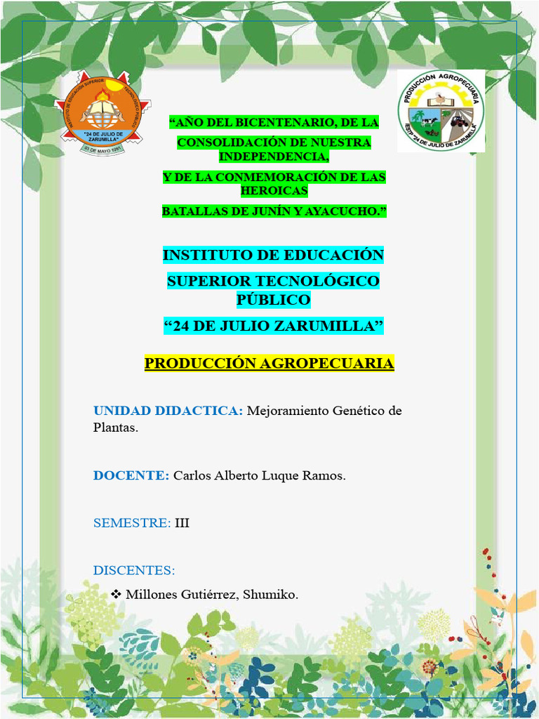 Mejoramiento Genético | Descargar gratis PDF | Flores | Plantas