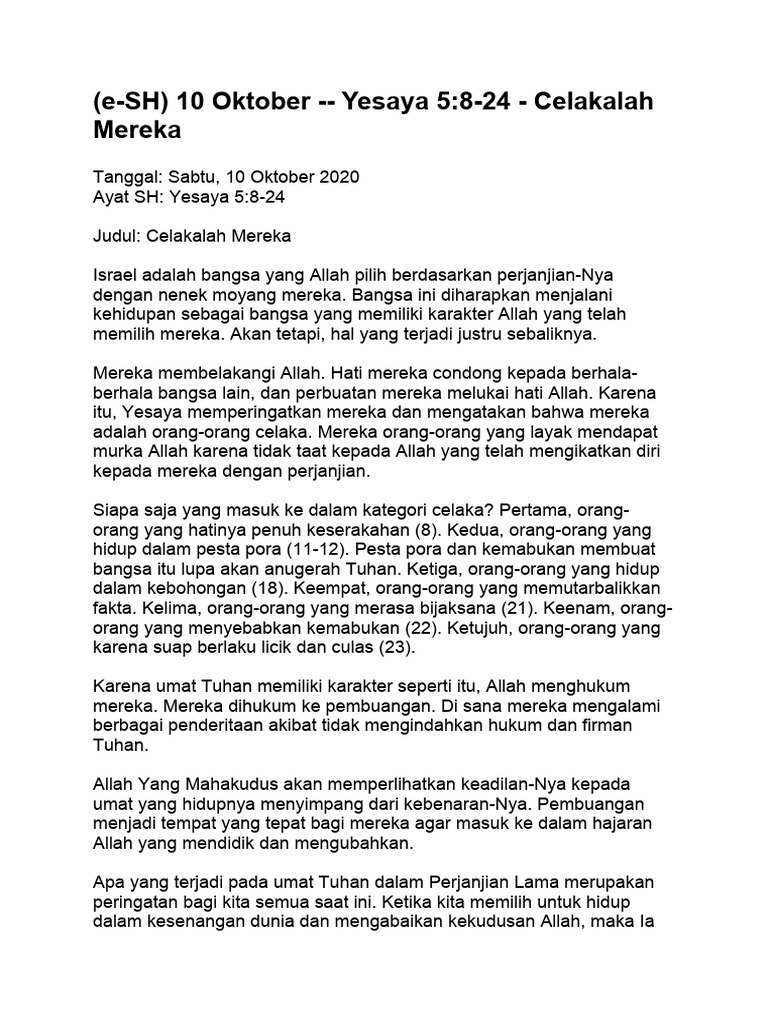 Khotbah Yesaya | PDF