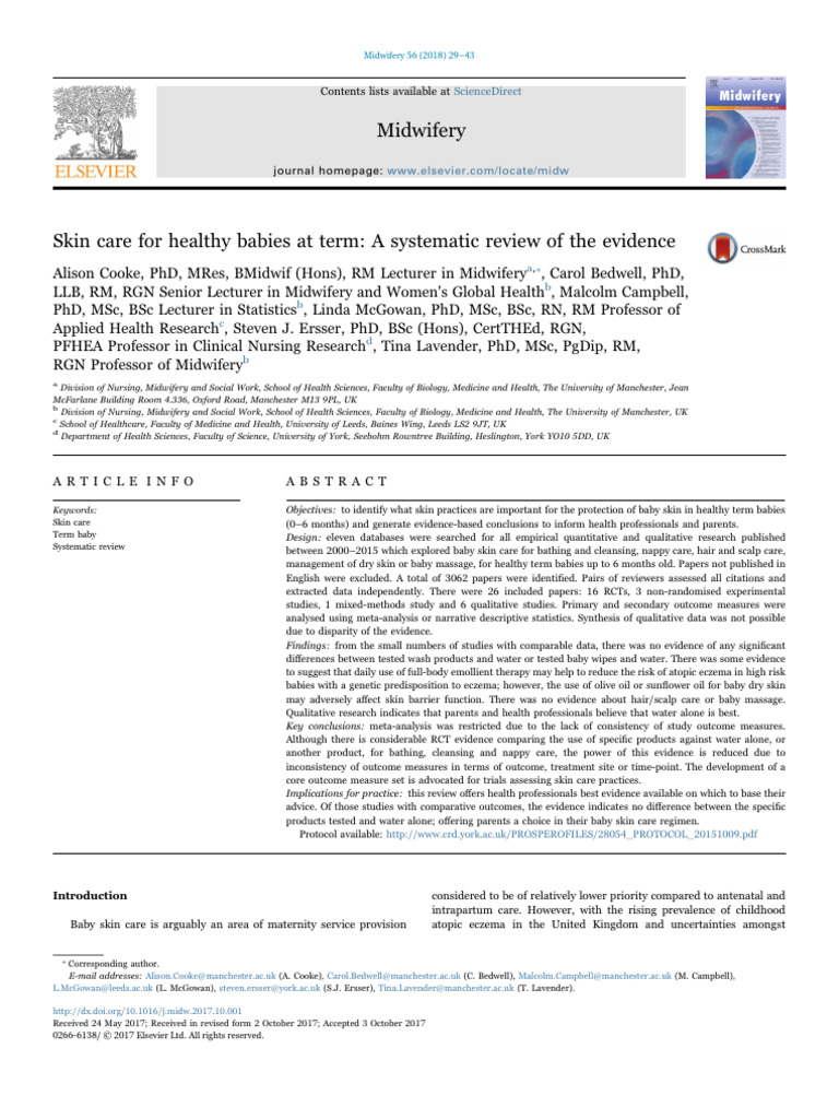 Evidence-Based Baby Skin Care Practices | PDF | Dermatitis | Skin Care