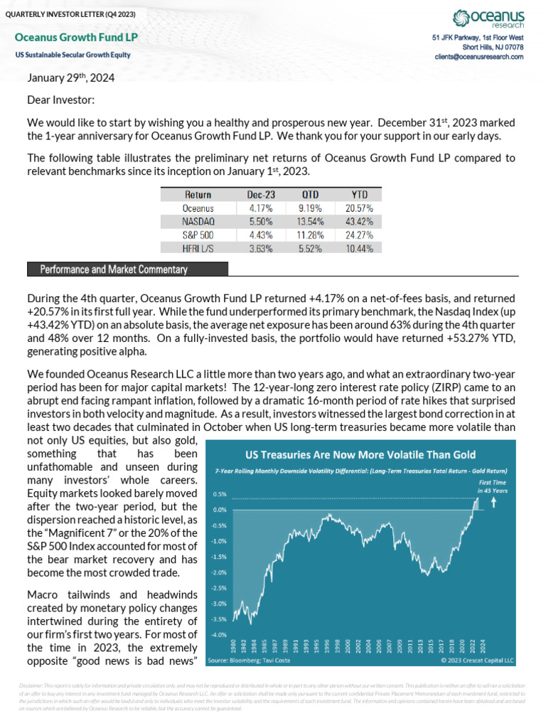 Oceanus Growth Fund 2023 Year-End Letter | PDF | Investing | Artificial ...