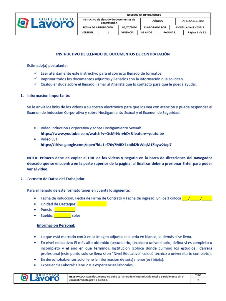 Instructivo Documentos | PDF
