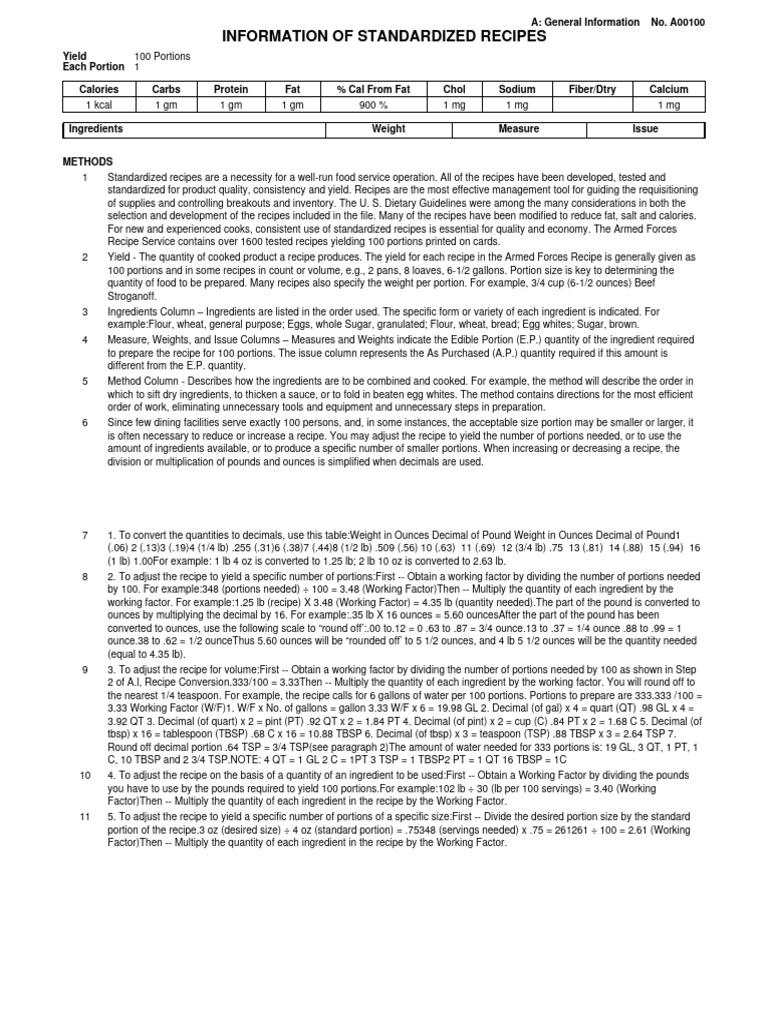 Us Navy Recipes V.2015 | PDF | Calorie | Oven