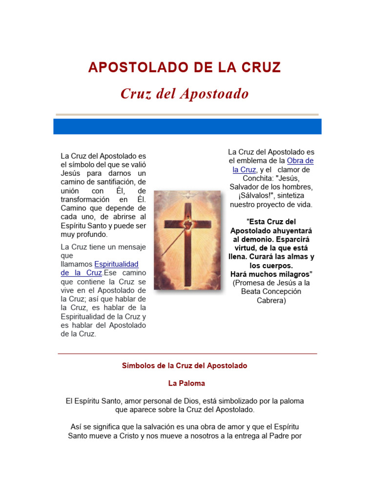 Cruz Del Apostolado Devocion y Oraciones | PDF | Cristo (título) | Jesús